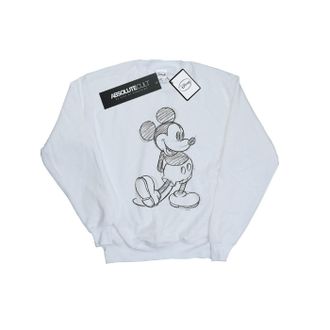 Disney Mickey Mouse Sketch Kick Sweatshirt f&uuml;r Herren (Wei&szlig;)