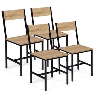 IDMarket Lote De 4 Sillas De Cocina De Dise&ntilde;o Industrial Detroit