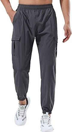 Generic Pantalon de surv&ecirc;tement pour homme - L&eacute;ger - Pantalon de jogging avec poches multiples - Pantalon de surv&ecirc;tement avec poignets - Pantalon cargo respir