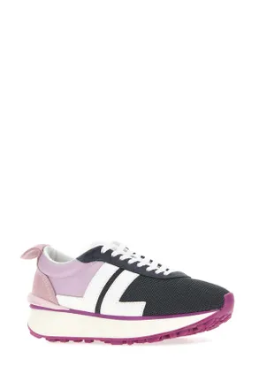 Lanvin Womens Multicolor Fabric And Mesh Sneakers Rougelilas