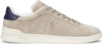 Ralph Lauren Low Top-Sneaker aus Veloursleder mit Kontrast-Detail an der Ferse in