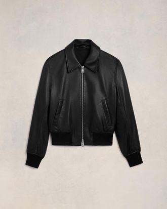 Ami Veste Zippée En Cuir Noir - XXL - Unisex