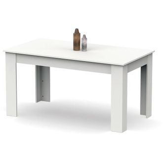 PEGANE Pegane - Table &agrave; manger / table repas coloris blanc - Hauteur 77 x Longueur 140 x Profondeur 80 cm