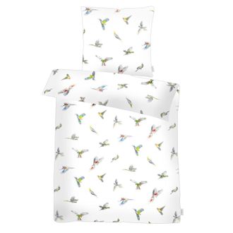 Apelt Mako-Satin Bettw&auml;sche Lola wei&szlig; bunt 1 Bettbezug 155 x 220 cm + 1 Kissenbezug 80 x 80 cm