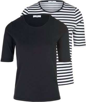 Peter Hahn Rundhals-Shirt im 2er-Pack Peter Hahn weiss