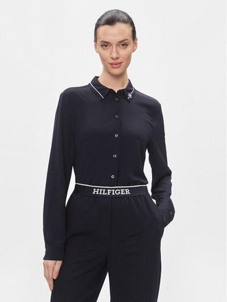 Tommy Hilfiger Hemd Smd Detail Fluid Shirt WW0WW40549 Dunkelblau Regular Fit