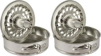 Zenker 62236 Mini Springform mit Doppelboden aus verzinntem Band, &Oslash; 15,5 x 4,5 cm, Linea Silver (Farbe: Silber), Menge: 1 St&uuml;ck (Packung mit 2)