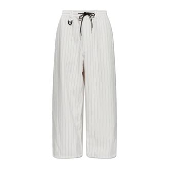 Yohji Yamamoto unisex, Pantalons, Beige, Taille: XS Pinstripe Pantalons
