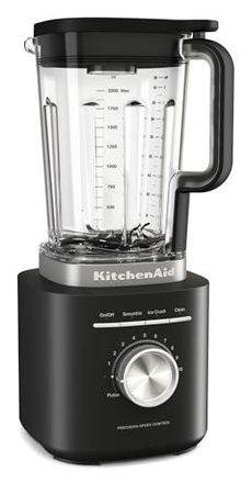 KitchenAid 5KSB2073EBM Pure Power Blender, Mixeur Puissant avec Bol 2L sans BPA, 10 Vitesses et Programmes Automatiques, Noire R&eacute;glisse