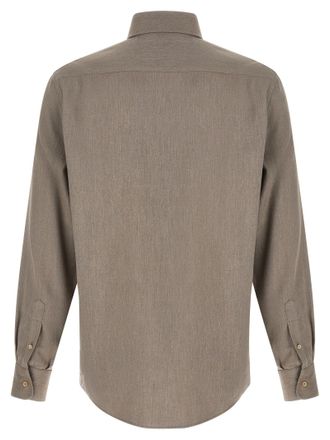 Brunello Cucinelli Herringbone Cotton-Blend Shirt - Taupe