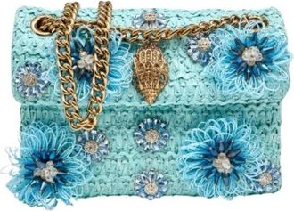 Kurt Geiger Femme, Sacs, Bleu, Taille: ONE Size Kensington Raffia Mini