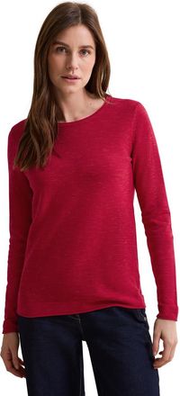 Cecil Damen B302977 Strukturshirt, Heather Granita Red Melange, XS EU