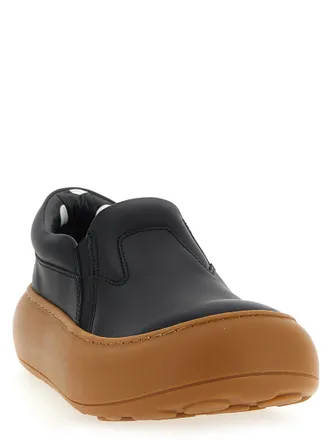 Moschino Womens Black Leather Chunky Sneakers