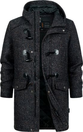 Indicode Herren Liam Dufflecoat | Wintermantel Wollmantel Herrenmantel Mantel für Männer Sky Captain, 3XL