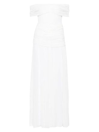 Atu Body Couture robe ornée de sequins à coupe longue - Blanc