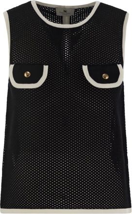 Elisabetta Franchi Femme, Tops, Noir, Taille: 44 FR Top sans manches