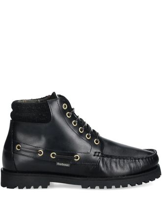 Barbour Tiller Schn&uuml;rstiefel mit &Ouml;sen 30mm - Schwarz