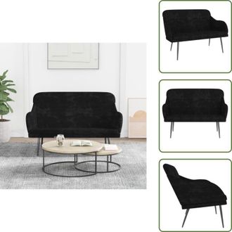 vidaXL Banc de t&eacute;l&eacute;vision - vidaXL Banc Noir 110x76x80 cm Velours - Banc de d&eacute;tente