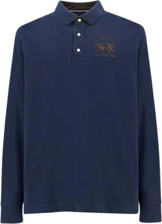 La Martina Homme, Tops, Bleu, Taille: L L/S Polo Heavy Jersey