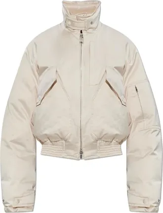 Victoria Beckham Femme, Vestes, Beige, Taille: 40 FR Veste doudoune satin&eacute;e
