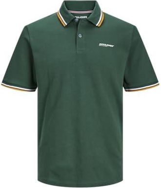 Jack & Jones Polo SS Jjcampa pour Homme, Vert foncé/imprimé : Petit, S