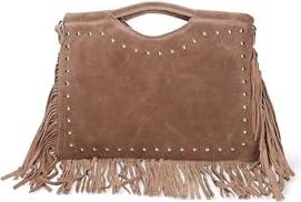 Gave Lux Sac à main pour femme en cuir véritable Made in Italy 34x25x1 cm, taupe, Taille unique