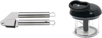 WMF Gourmet Gem&uuml;seschneider manuell mit Seilzug, 900ml & Profi Plus Knoblauchpresse 17,5 cm, Cromargan Edelstahl teilmattiert, sp&uuml;lmaschinengeeignet