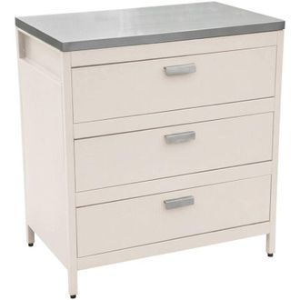 Sweeek Outdoor-K&uuml;che aus Stahl mit 3 Schubladen L 80 cm