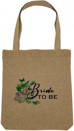 Fabulous Sac Shopping Tote Bag Aspect Lin - Bride to Be Blue Flowers - Sac de Courses Toile Epaisse 360g Beige Naturel Cabas Port&eacute; Epaule Solide Imprim&eacute; en Fra