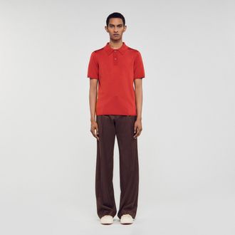 Sandro Polo en maille &agrave; manches courtes