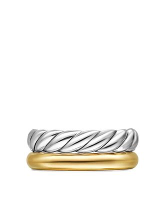 David Yurman bague DY Mercer Two Row en or 18ct et argent sterling