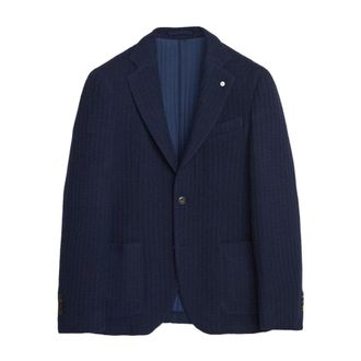 L.B.M. 1911 Marineblaue Jersey Americana Slim Fit - - Jackets - Herren - Blau - 2XL