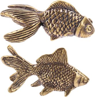 Cabilock Messing Fischfigur Satz Miniatur Dekoration Tisch Ornaments Feng Shui Gartendeko Wohnzimmer Zubeh&ouml;r