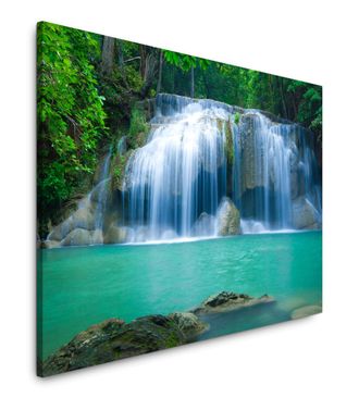 Paul Sinus Art Wasserfall in Thailand 150 x 100 cm Inspirierende Fotokunst in Museums-Qualität für Ihr Zuhause als Wandbild auf Leinwand in XXL Format