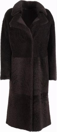 DIEGO M Homme, Manteaux, Brun, Taille: 38 FR Cappotto in montone nappato inserti laserati sul collo