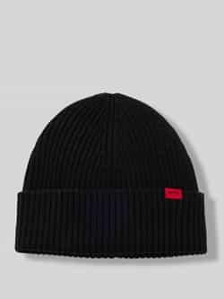 HUGO BOSS Beanie aus reiner gerippter Schurwolle Modell XOLA