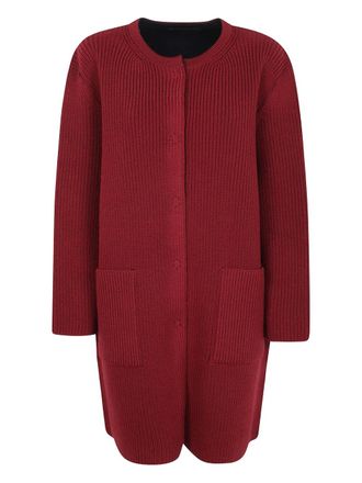 Pierantonio Gaspari cardigan long en laine à design côtelé - Rouge