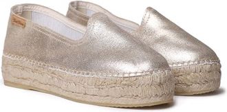 Toni Pons Keira Espadrilles fermées pour femme en daim avec semelle en jute, Champagne, 38 EU