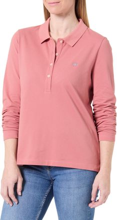 GANT Damen Slim Shield Pique Polohemd, Rosa, L EU