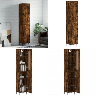 vidaXL Highboard R&auml;uchereiche 34,5x34x180 cm Holzwerkstoff - Holzschrank - Holzwerkstoff