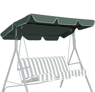 Giantex Ersatzdach für Hollywoodschaukel, Sonnendach Gartenschaukel Universal 2 Sitzer / 3 Sitzer, Schaukel Dachbezug Ersatzbezug wasserdicht, Sonnendach (Grü