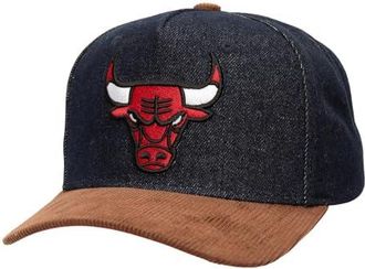 Mitchell & Ness NBA Cord D-Stressed Casquette Snapback Chicago Bulls Denim/Marron