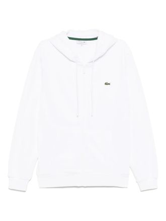 Lacoste sweat à col montant zippé - Blanc
