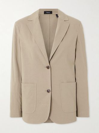 Theory Blazer En Lin Mélangé - Marron