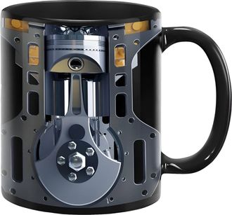 Generic Lustige Mechanische Kaffeetasse - Mechanische Männer-Kaffeetassen, Teetassen-Motorbecher | Keramik-Isolierbecher, Schreibtisch-Dekoration, Latte-Trink