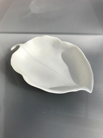 ASA 71030091 Schale/Sch&auml;lchen - Leafs - Porzellan - Keramik - 21,5 cm x 12,6 cm H&ouml;he 3,8 cm