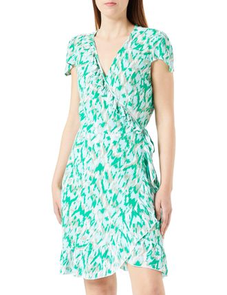 Vero Moda Damen Vmmenny Short C/S Wrap Dress WVN Ga Wickelkleid, Limpet Shell/AOP:Mette, L EU