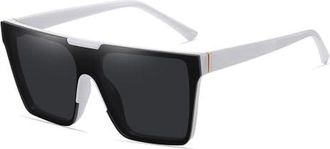 Generic Lunettes de soleil tendance 2026 monobloc pour homme et femme, Cadre blanc gris, Taille unique