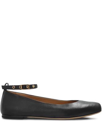 Emporio Armani ballerines en cuir - Noir