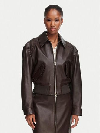 HUGO BOSS Lederjacke Laceila 50563072 Braun Regular Fit